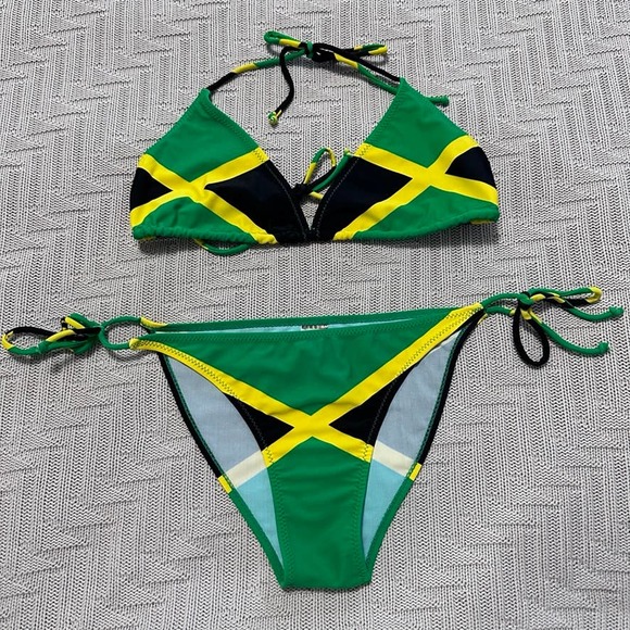 None Swim Jamaican Flag String Bikini Poshmark